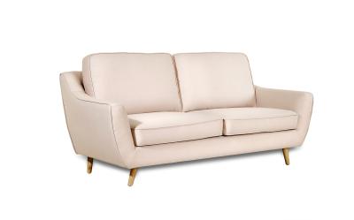 China Cream Leather Upholstered Sofa Chair , Two Seater Leather Sofa For Living Room for sale