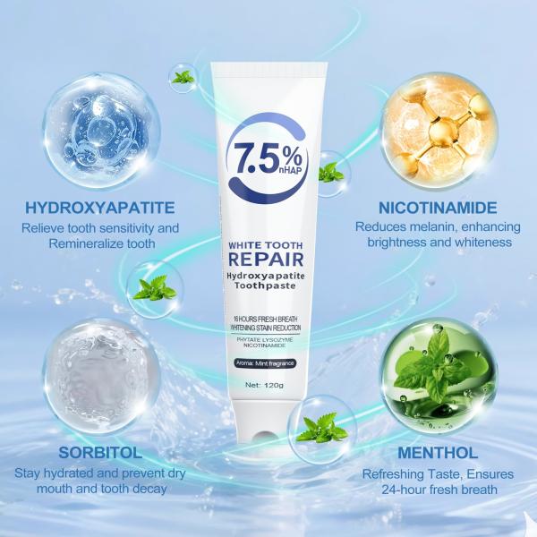 Quality Oral Health Nano Hydroxyapatite Toothpaste Enamel Protection Tooth Strengthening for sale