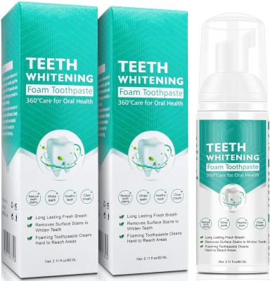 China Travel Friendly Foam Toothpaste 2PCS Baking Soda Spearmint Flavor Mousse Whitening Toothpaste for sale