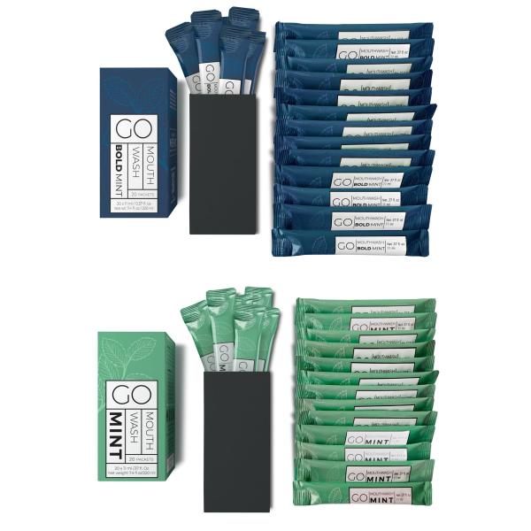 Quality 40pcs Oral Mouthwash Bold Mint Travel Individual Mouthwash Packets Fresh Breath  for sale