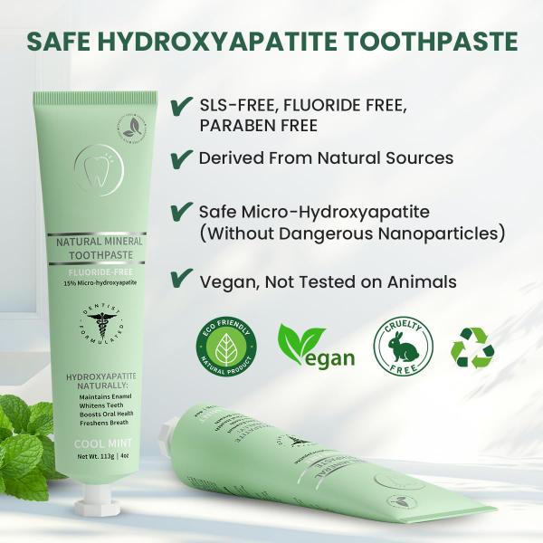 Quality Custom Brand 15% Micro Hydroxyapatite Toothpaste Fluoride Free Foam Free 4oz for sale