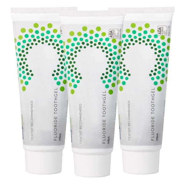 Quality 3PCS Mint Fluoride Toothpaste Gel Prevents Cavities Gingivitis And Plaque ADA for sale