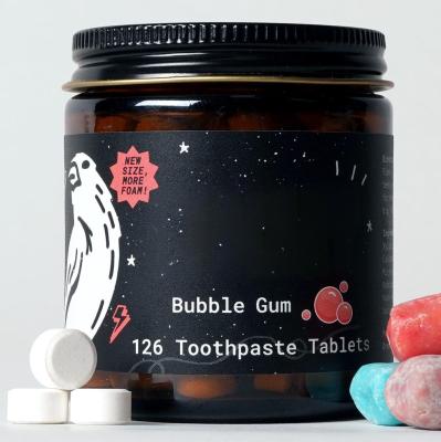 China Nano Hydroxyapatite Plastic Free Toothpaste Tablets Bubble Gum Kids Approved 126 Count for sale