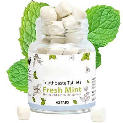 China OEM Nano Hydroxyapatite Toothpaste Tabs Fluoride Free Fresh Mint 62 Tablets for sale