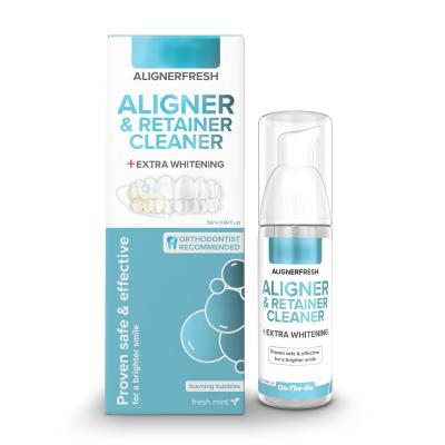 China Foam Whitening Toothpaste Cleaner Compatible With All Clear Aligners And Retainers 50ml for sale