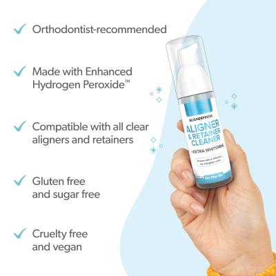 China Foam Whitening Toothpaste Cleaner Compatible With All Clear Aligners And Retainers 50ml for sale