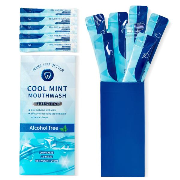 Quality 20Pcs Strong Mint Oral Mouthwash Alcohol Free Prevents Cavities TSA Approved for sale