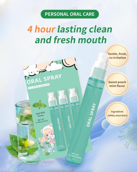 Quality 3 Count Mint Breath Mouth Spray For All Ages Cool Mint Flavor 0.33OZ for sale