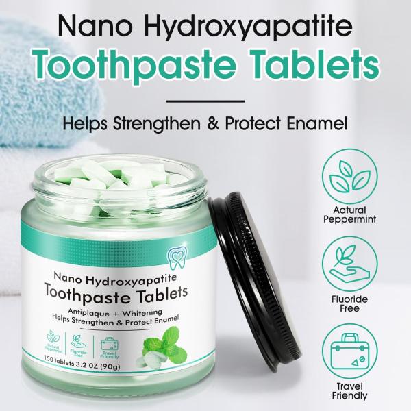 Quality 150pcs Nano Hydroxyapatite Toothpaste Tabs Flouride Free Strengthen Teeth for sale