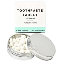Quality Adults 60 Tablets Chewable Toothpaste Tabs With Fluoride Peppermint Flavor OEM for sale
