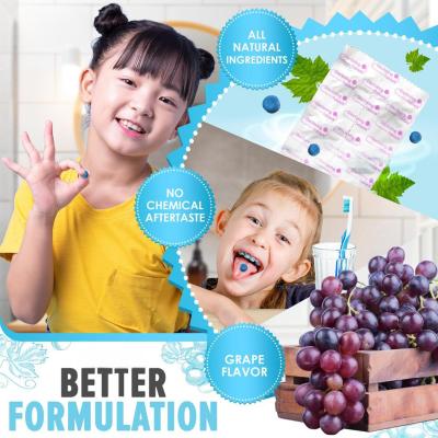 China 60 Count Chewable Disclosing Tablets For Kids Teeth Individually Wrapped Grape Flavored for sale