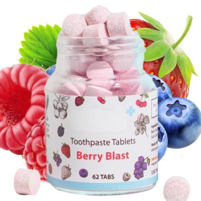 China Berry Flavor 62 Tablets Toothpaste Tabs With Nano Hydroxyapatite For Remineralizes Teeth for sale