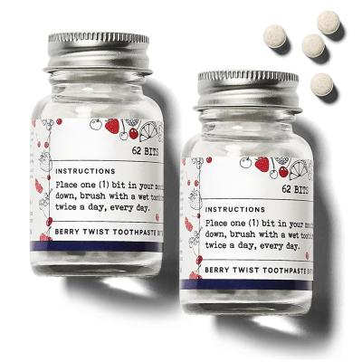 China 124 Bits Whitening Toothpaste Tablets Nano Hydroxyapatite And Xylitol Berry Twist Flavor for sale