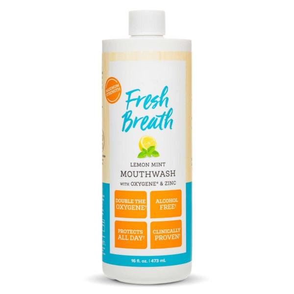 Quality Premium Lemon Mint Fresh Breath Mouthwash Non Irritating Mouthwash 16 Oz OEM for sale