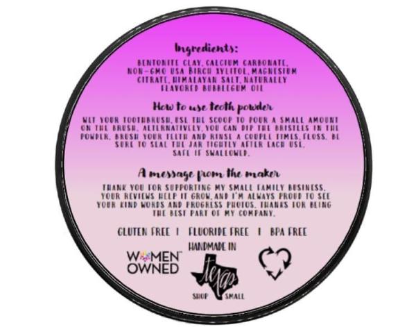 Quality 1.5 Oz Jar Remineralizing Vegan Mineral Tooth Powder Bubblegum Formula For Kids for sale