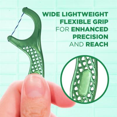 China Twisted Threads Mint Floss Picks Shred Resistant Floss Easy Grip Handle 150 Count for sale
