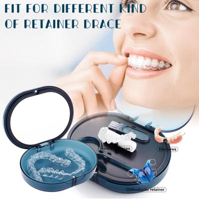 China Double Layer Retainer Storage Case Mouth Guard Case 4.1" x 3.15" x 1.2" for sale