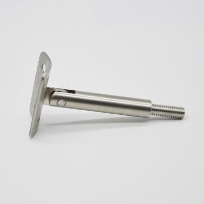China Stainless steel 304 rail supportor RS0872 post to rail tube satin finishing, M8, length 72mm en venta