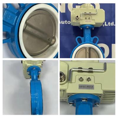 China Cast Iron Wafer Motorized Actuator Valve SS304 PTFE Seal 150LB With Manual Manipulation for sale