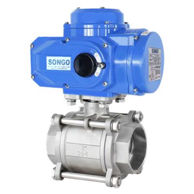 China SS304 Motorized Actuator Valve BSPP Female Thread Ptfe Seal 2 Way 1 1/4inch For Water for sale