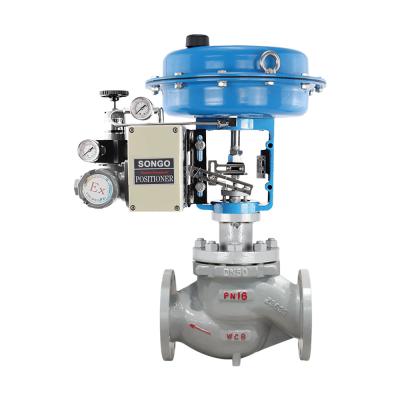 China Pneumatic Diaphragm Modulating Control Valve WCB Carbon Steel For Steam for sale