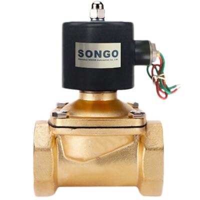 China 2W Brass Solenoid Valve 220VAC Normally Close Direct Acting 10bar For Water for sale