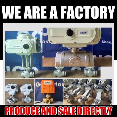 China 3 Way Motorized Actuator Valve T Type CF8M 1000 WOG NPT Female Threaded SS304 4-20ma for sale