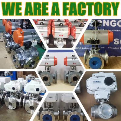 China Double L Port 4Way Thread SS304 Pneumatic Ball Valve Automatic Control Double Acting for sale