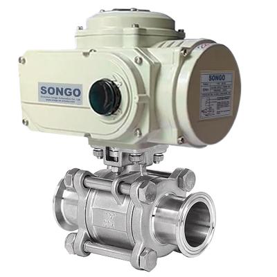 China Regulation Sanitary Ball Valve 304/316 Stainless Steel Food Grade 3 Pcs DN20 4-20mA for sale