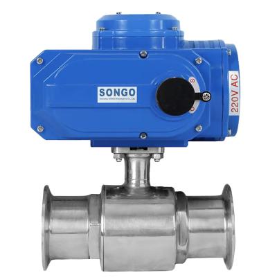 China Stainless Steel Electric Tri Clamp Sanitary Ball Valve 2 Way 4-20mA 0-5V for sale