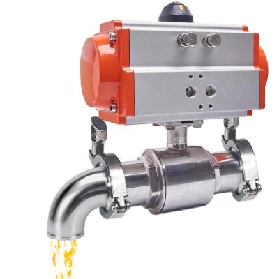 China Food Grade Sanitary Pneumatic Ball Valve Stainless Steel Clamp Double Acting for sale