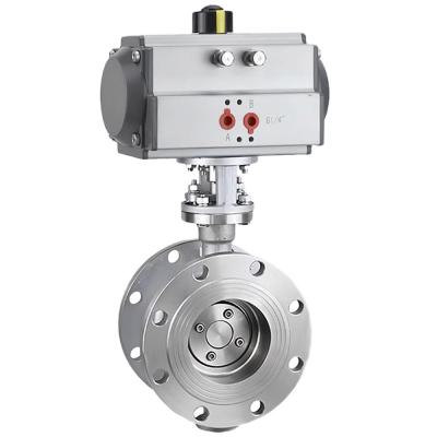 China Triple Eccentric Pneumatic Actuator Valve 5 Inch Single Action SS304 Flange Type Metal Hard Seal for sale