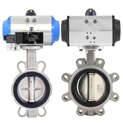 China Stainless Steel Wafer Pneumatic Actuator Valve Lug Type Single Acting EPDM for sale