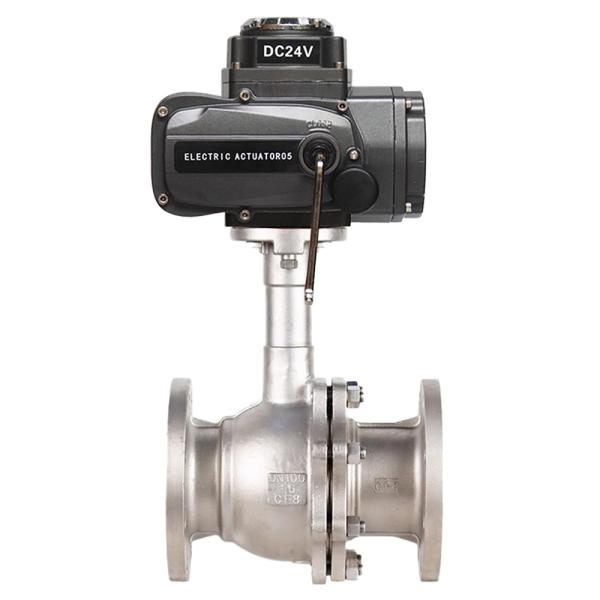 Quality Cast 316 Steel Cryogenic Ball Valve Electric 2 Piece Flange Type 220VAC On / Off 16bar for sale