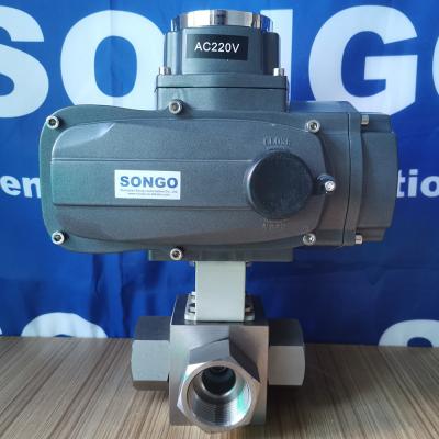 China Explosion Proof 3Way Motorized Ball Valve Water Flow Control Rotary Float Electric Actuator Valve for sale