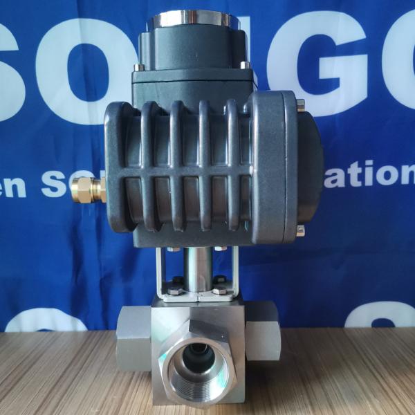 Quality Explosion Proof 3Way Motorized Ball Valve Water Flow Control Rotary Float for sale