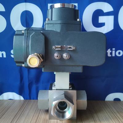 China Explosion Proof 3Way Motorized Ball Valve Water Flow Control Rotary Float Electric Actuator Valve for sale