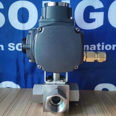 China Explosion Proof 3Way Motorized Ball Valve Water Flow Control Rotary Float Electric Actuator Valve for sale