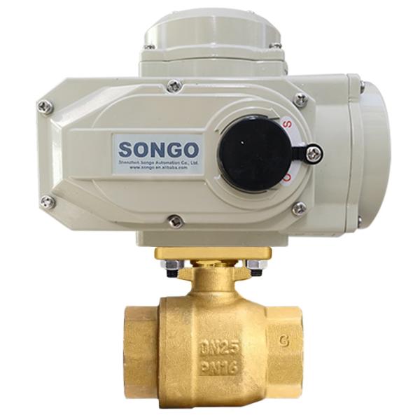 Quality Brass Thread Motorized Ball Valve On Off Type Quarter Turn For Water for sale