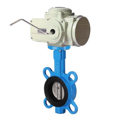 China Cast Iron Wafer Motorized Butterfly Valve 220VAC On Off Type Electric Actuator Flow Control Valve for sale