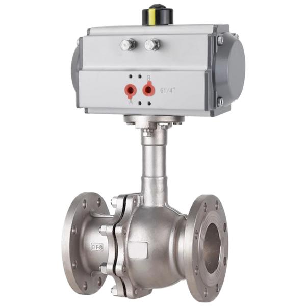 Quality Single Acting Pneumatic Cryogenic Valve 150lb Cast Steel 316 Extended Stem 2pcs For Liquid Natural Gas for sale