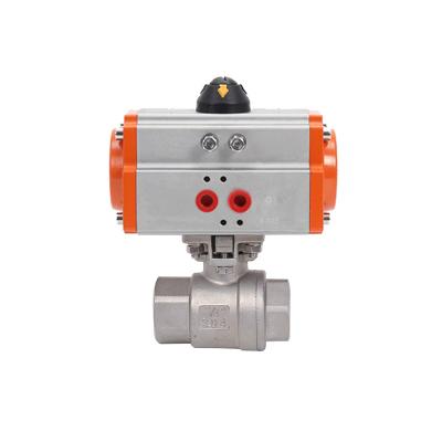 China 2 Piece Threaded Pneumatic Actuator Valve 2Way Female Thread Shut off Ball Valve for sale