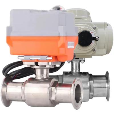China Sanitary Motorized Tri Clamp Ball Valve 4-20mA Flow Regulated Quickly Open for sale