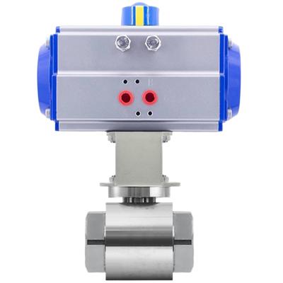 China Titanium G5 Pneumatic Ball Valve Double Acting 2 Way NPT Female Thread PN50 50bar for Seawater for sale