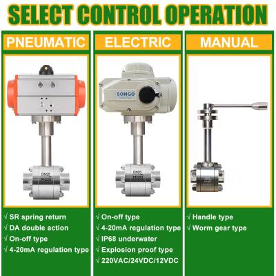 China Cryogenic Pneumatic Ball Valve 1inch 4Mpa Forged SS304 Extended Stem Socket Weld With Double Acting for sale