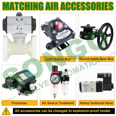 China PVDF Ptfe Seal Pneumatic Actuator Valve 1 1/4 Inch PN10 Anti Corrosion With Double Action HCL for sale