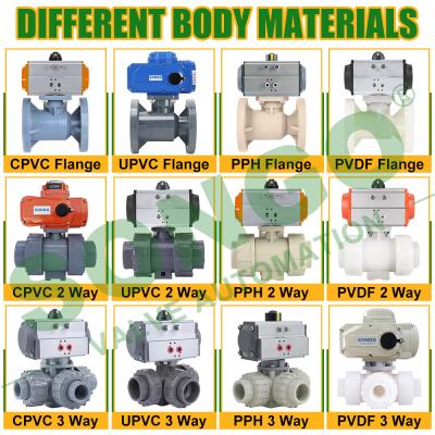 China PVDF Ptfe Seal Pneumatic Actuator Valve 1 1/4 Inch PN10 Anti Corrosion With Double Action HCL for sale