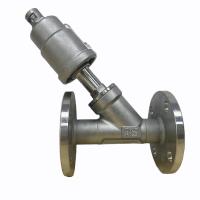 Quality Flange Angle Seat Pneumatic Actuator Valve 25 Bar SS304 Spring Return Air Water for sale