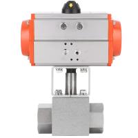 Quality Double Action Pneumatic Actuated Valve 200bar Full Bore Ptfe Seal 2 Way BSPP for sale