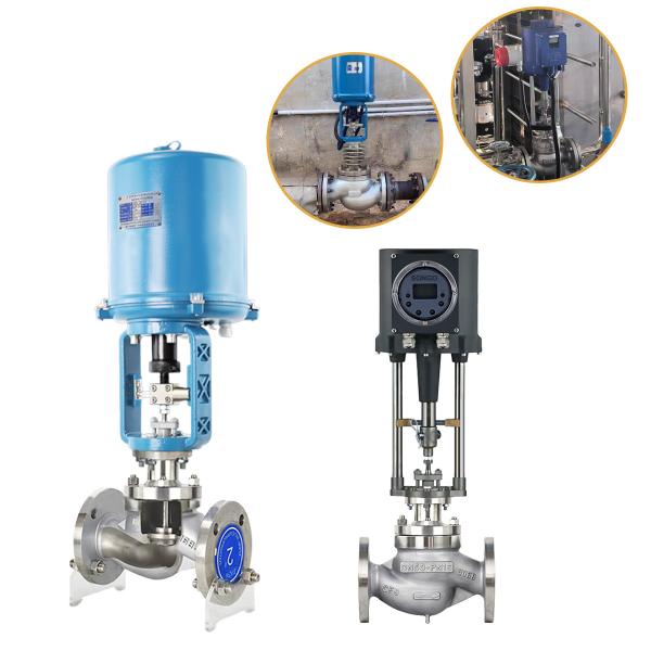 Quality SONGO Modulating Control Valve 4-20ma Single Seat Carbon Steel 16bar 24VDC Equal Percentage Motorized Steam Control Valve for sale
